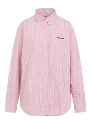Miu Miu Striped Cotton Button-down Shirt - Multicolor