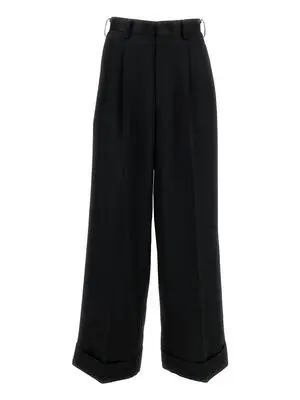Junya Watanabe Black Pleated Wide-leg Trousers - Multicolor