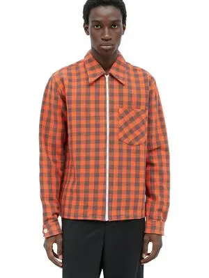 WALES BONNER Etudes Checked Cotton Zip-up Jacket - Red