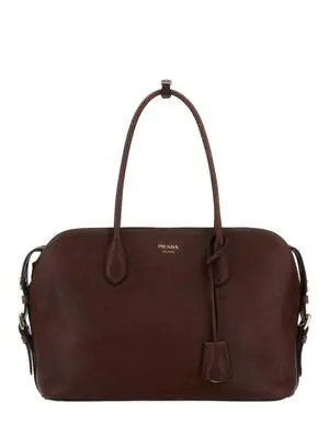 Prada Leather Shopping Bag - Brown