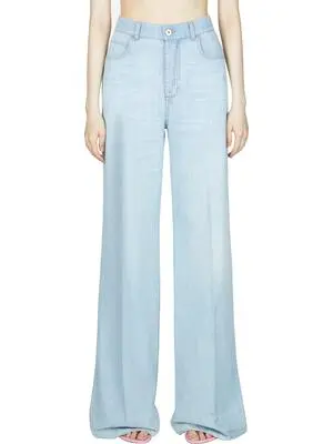 Bottega Veneta Wide Leg Jeans In Light Wash - Blue