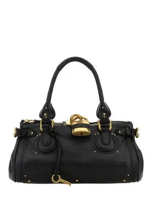Chloé CHLOE Leather Paddington Shoulder Bag Black