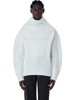 DRIES VAN NOTEN DRIES VAN NOTEN Highneck Wool Sweater With Contrast Stitching