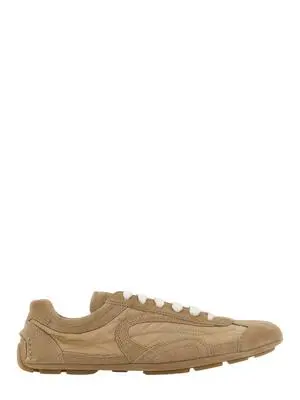 Prada PRADA Beige Suede And Re-Nylon Montecarlo Re-Edition 2005 Sneakers Brown