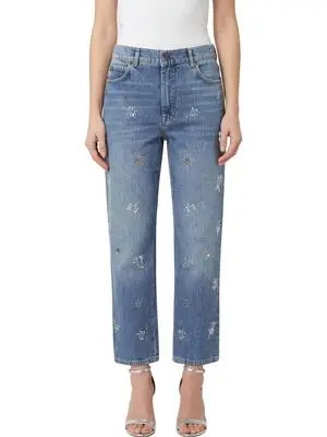 Max Mara Embellished Straight Leg Jeans - Blue