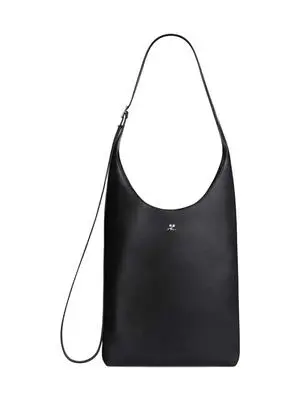 COURREGES Large Melt Tote Bag With Logo Plaque - Black