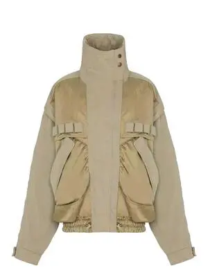 Balmain Quilted Collar Bomber Jacket - Green