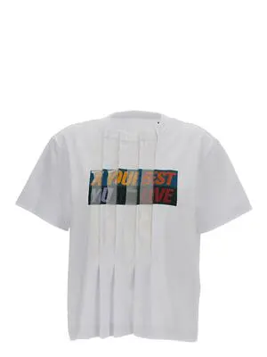 Sacai Short-sleeve T-shirt With Pleated Front - Multicolor
