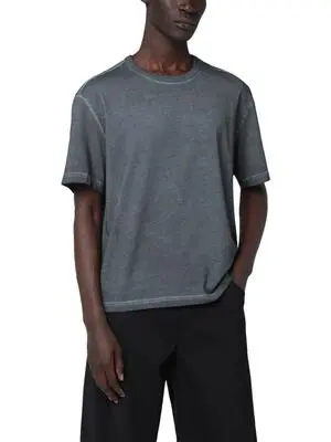 Séfr Mauro Washed-effect T-shirt In Organic Cotton - Black