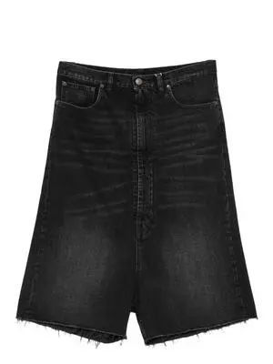 MAISON MARGIELA Distressed Denim Shorts With Frayed Hem - Black