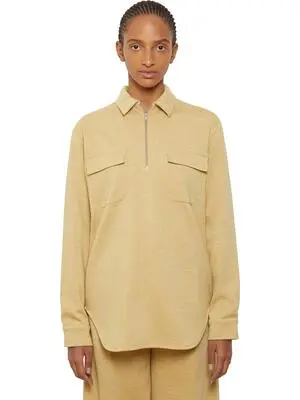 JIL SANDER Half-zip Wool Shirt - Yellow