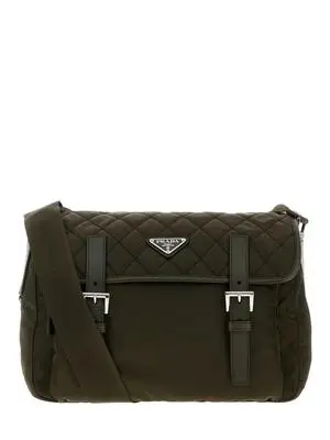 Prada PRADA Sand Canvas Shopping Bag With Golden Metal Finishing Green