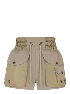 Balmain Elasticated Waist Cargo Shorts - Green