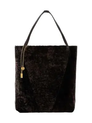 Chloé Shearling Shopping Bag - Brown