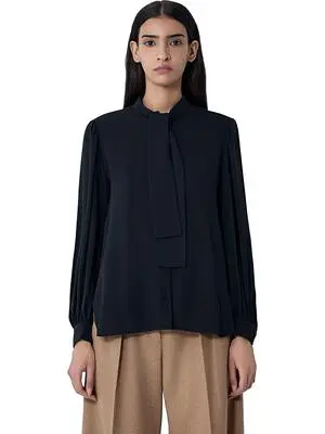 MAX MARA Max Mara Silk Button-Down Shirt With Self-Tie Neckline
