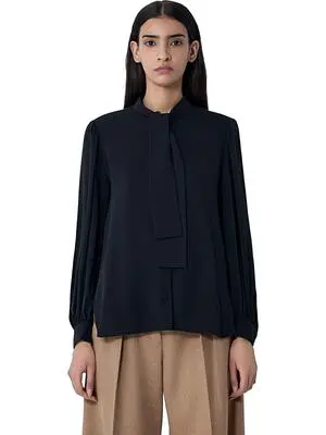 MAX MARA Max Mara Silk Button-Down Shirt With Self-Tie Neckline