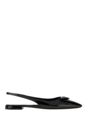 Prada Leather Ballerinas - Black