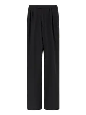 Dries Van Noten DRIES VAN NOTEN Pleated Wide-Leg Wool And Mohair Blend Trousers Black