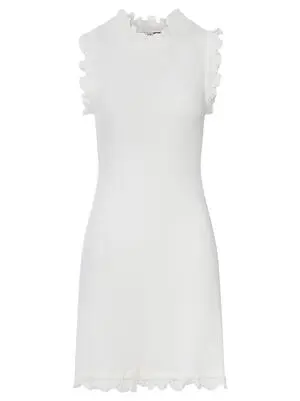 Loewe X Paula's Ibiza Ribbed Jersey Dress With Ruffles - White