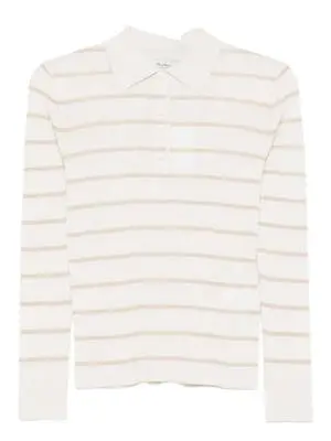 Max Mara MAX MARA Striped Ribbed Knit Polo Multicolor