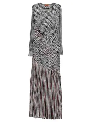 Missoni Long Sleeve Sequined Striped Maxi Dress - Multicolor