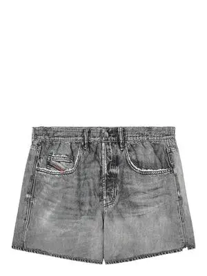 DIESEL® Denim Shorts With Appliqué Logo Detail - Gray