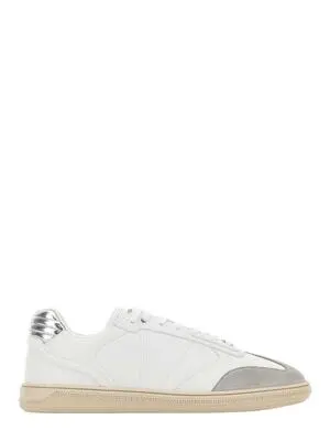 Versace Leather Greca Court Sneakers - White