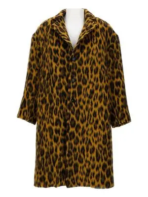 Bottega Veneta Leopard-print Alpaca Coat - Multicolor