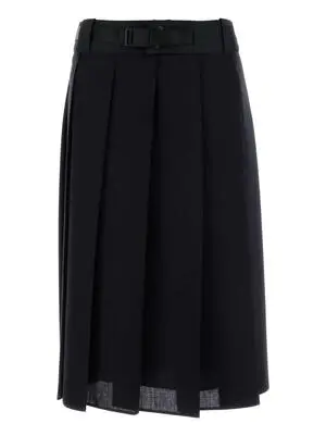 Prada Wool Pleated Skirt - Blue