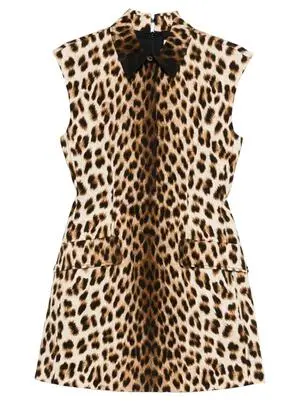 Sportmax Lonza Animal Print Short Dress - Brown