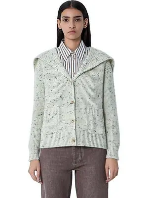 Bottega Veneta Wool English Rib Cardigan With Knot Detailing - Multicolor