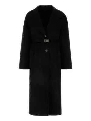 FERRAGAMO Salvatore Wool Blend Coat - Black