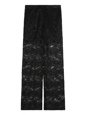Sportmax Floral Lace Wide Leg Pants - Black