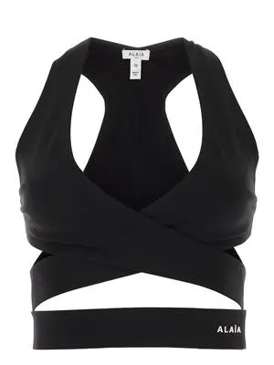 Alaïa Black Crossover T-shirt - Multicolor