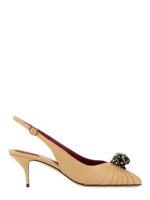 Valentino Garavani Beige Leather Pumps - Brown