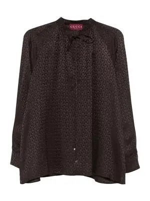 Gucci Horsebit Jacquard Silk Shirt - Multicolor