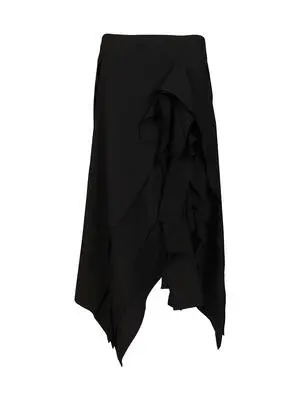 Bottega Veneta Lightweight Wool Midi Skirt - Black