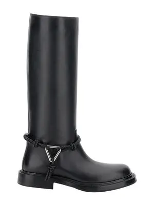 Bottega Veneta Leather Boot With Braided Strap Detailing - Multicolor