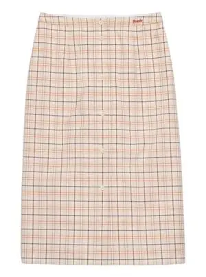 PRADA PRADA Cotton Check Pencil Skirt