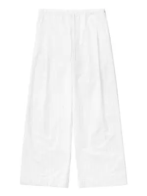 1989 STUDIO Striped Poplin Cotton Boxy Pants - White