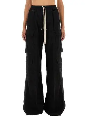 Rick Owens Wide Leg Double Cargo Jumbo Belas Pants - Black