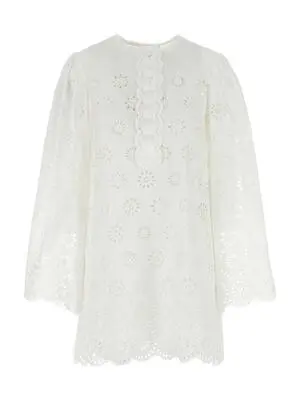 Chloé Broderie Anglaise Mini Dress - White