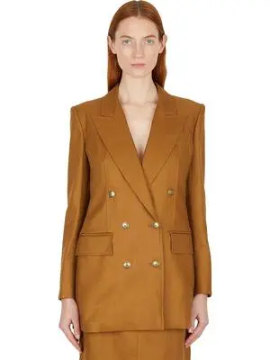 Max Mara Double-breasted Linen Blazer - Brown