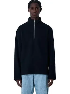 RIER Riera Zip-up Fleece Sweatshirt - Black