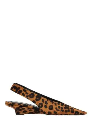TOTEME Wedge Slingback Pumps In Leopard Print Calf Leather - Multicolor