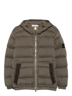 Stone Island Padded Down Jacket With Hood - Multicolor