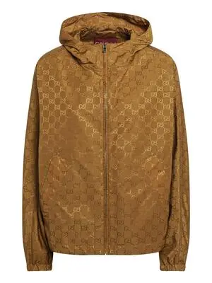 Gucci Technical Jacquard Jacket With Gg Pattern - Brown