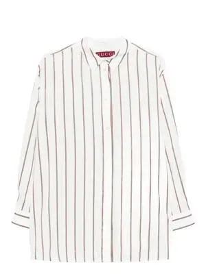 Gucci Silk Shirt With Web Pattern - Multicolor