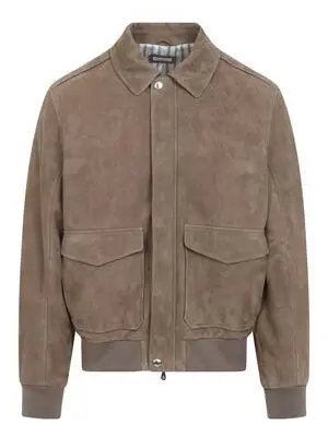 Brunello Cucinelli Suede Bomber Jacket - Multicolor