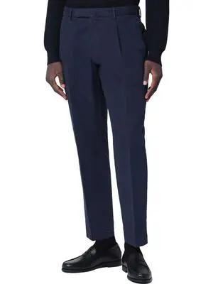 SANTANIELLO Santaniello Navy Cotton And Cashmere Trousers Blue